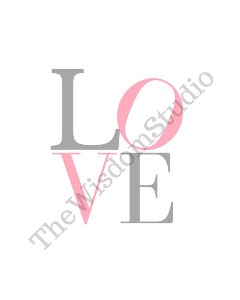 Love Print, Block Love Printable Art, Nursery Love Print, Nursery Print ...