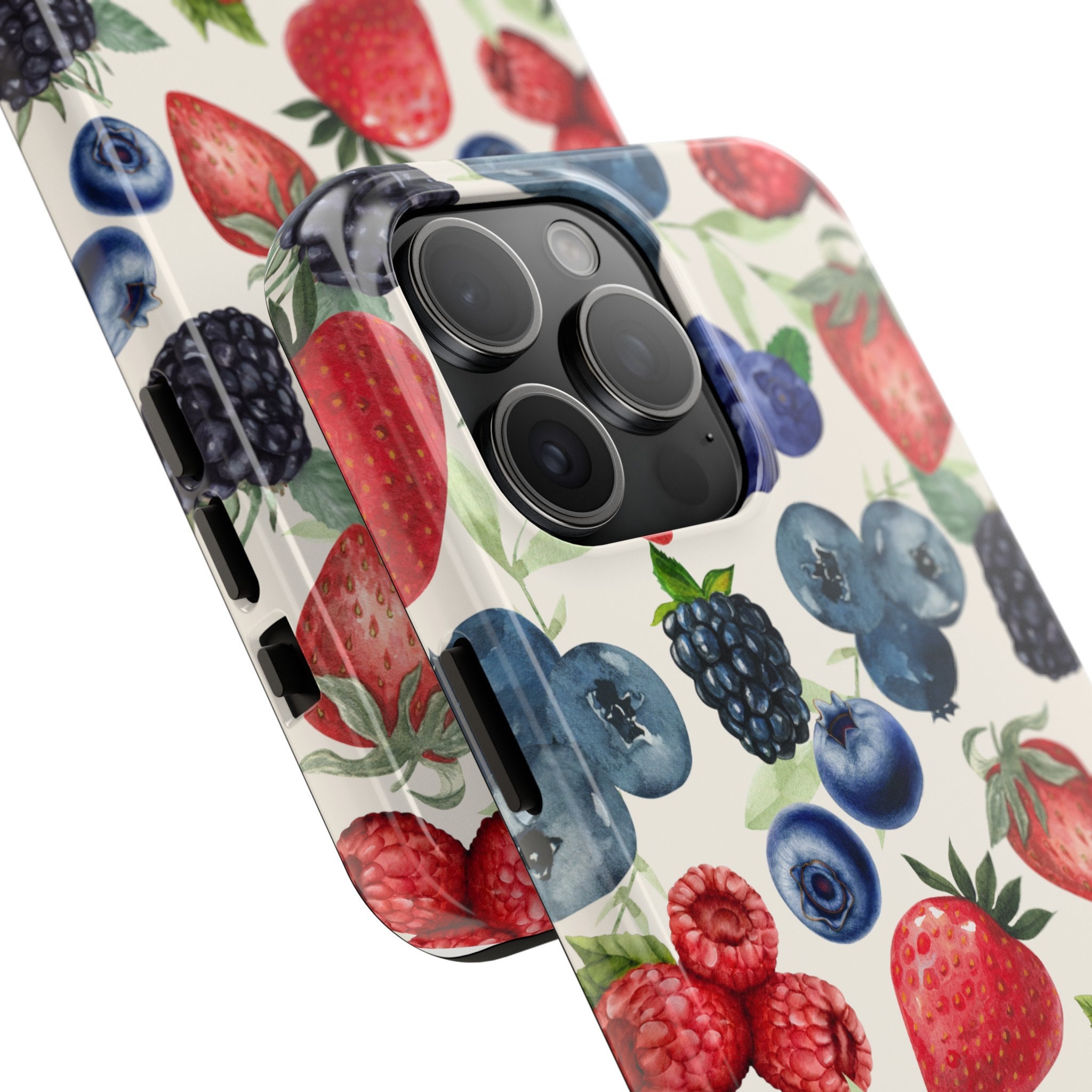 Summer Berries Fruit Phone Case, Cute Phone Case, Strawberries ...