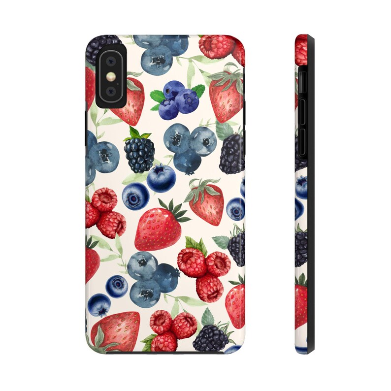 Summer Berries Fruit Phone Case, Cute Phone Case, Strawberries ...