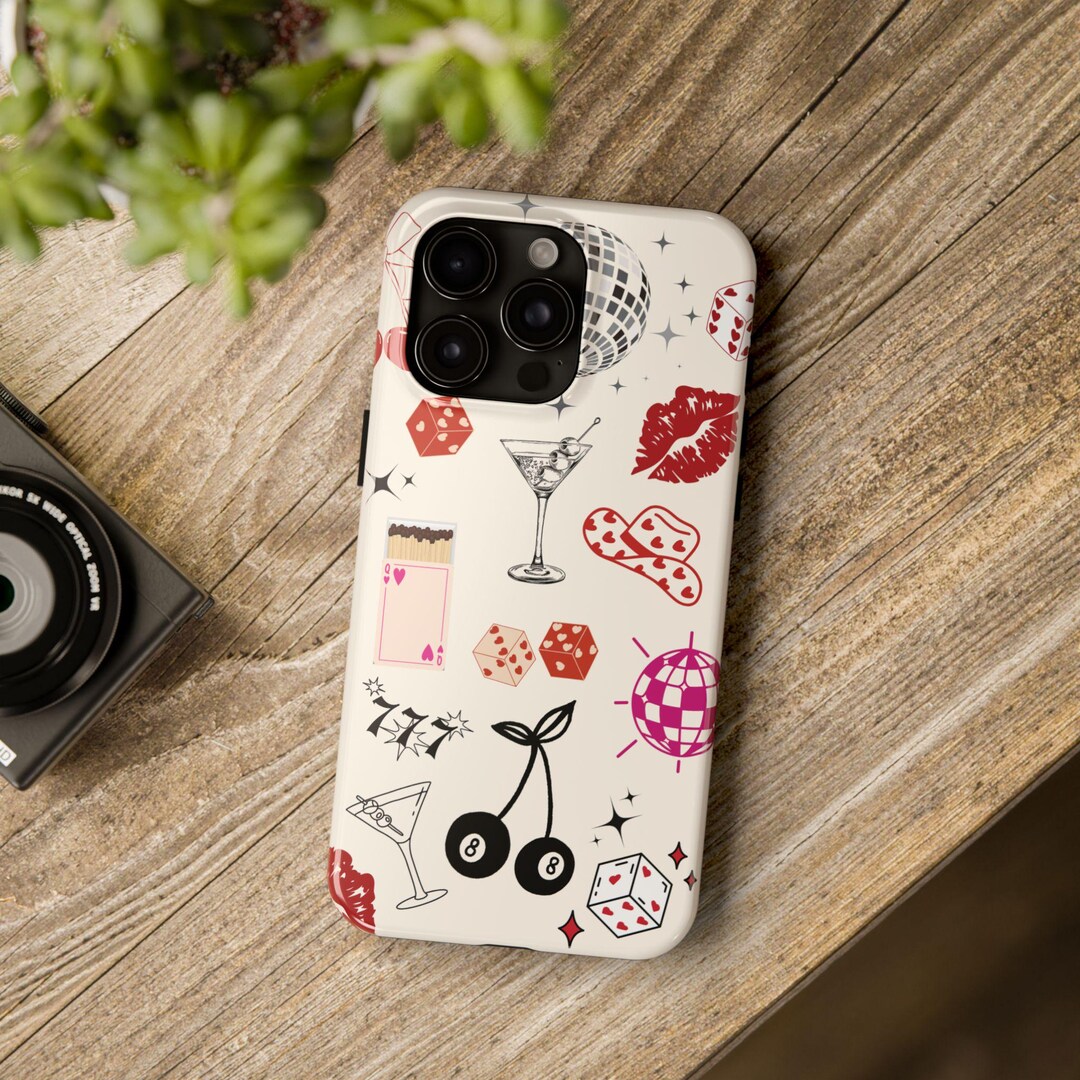 Retro Aesthetic Collage Phone Case, Martini Phone Case, Lucky Girl ...