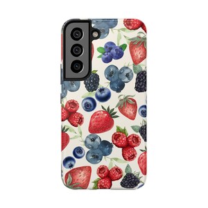 Summer Berries Fruit Phone Case, Cute Phone Case, Strawberries ...