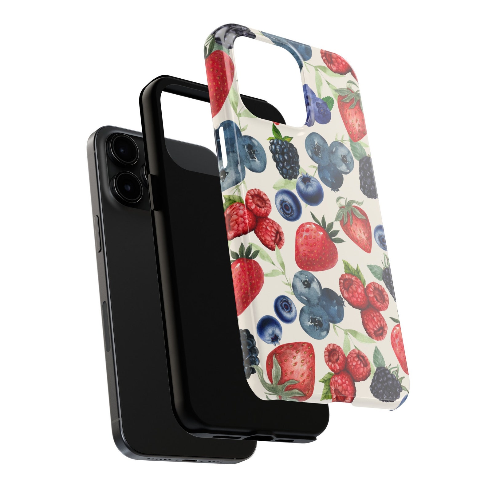 Summer Berries Fruit Phone Case, Cute Phone Case, Strawberries ...