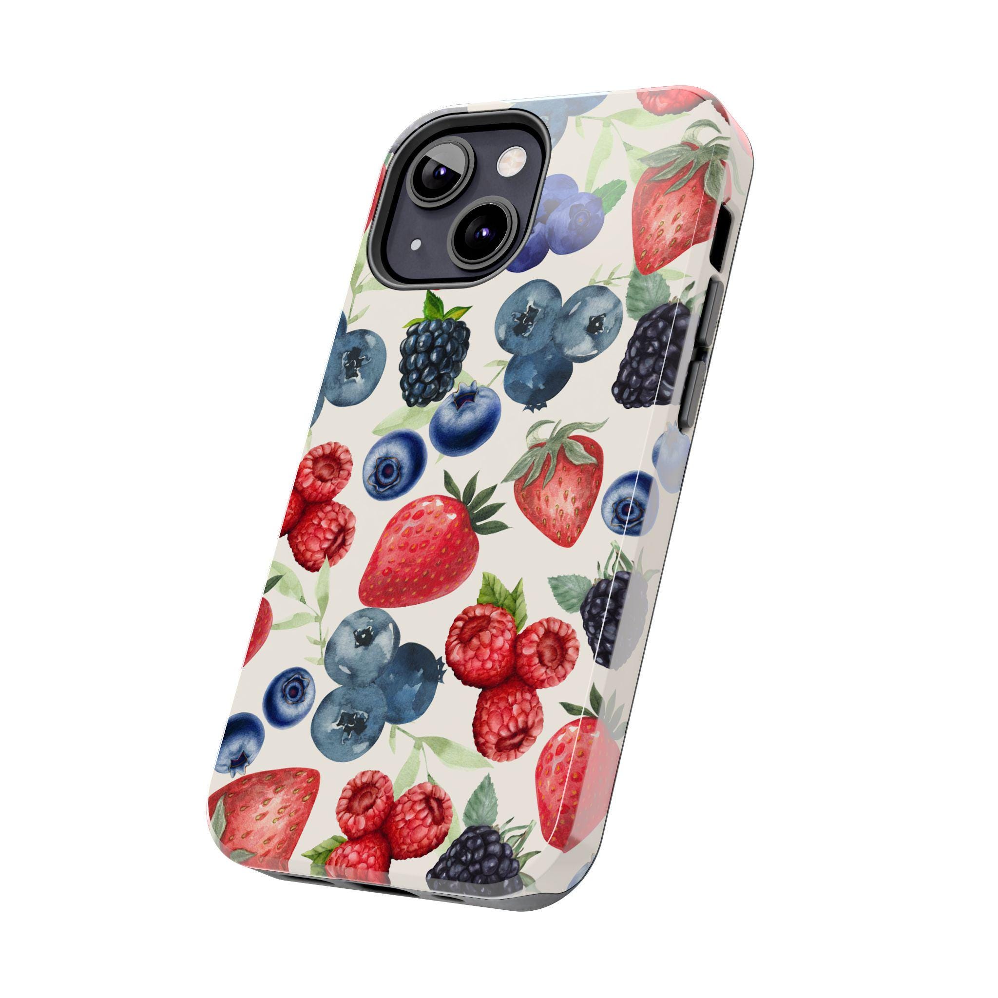 Summer Berries Fruit Phone Case, Cute Phone Case, Strawberries ...