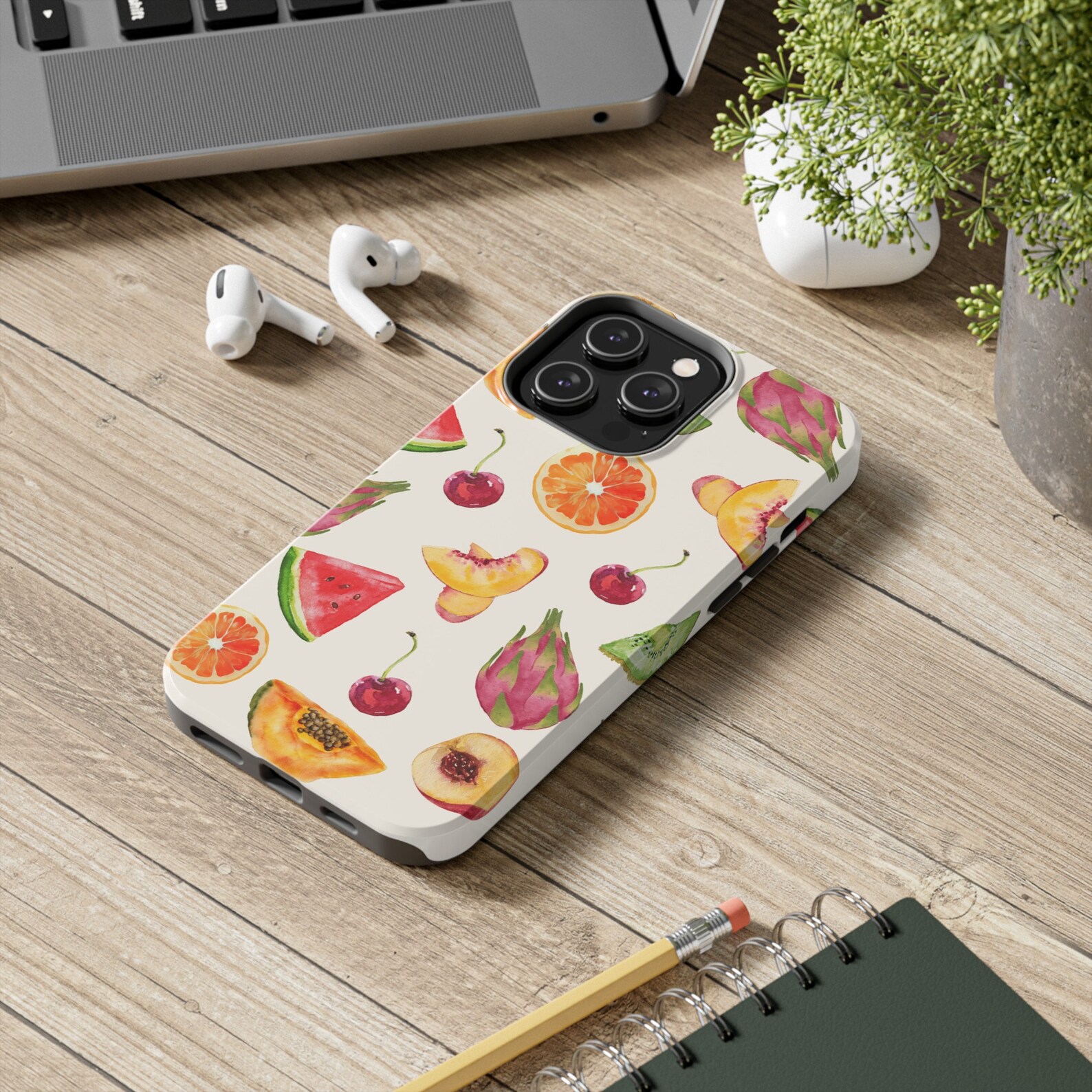 Summer Fruit Watercolor Collage Tough Phone Case, Girly Summer Phone ...