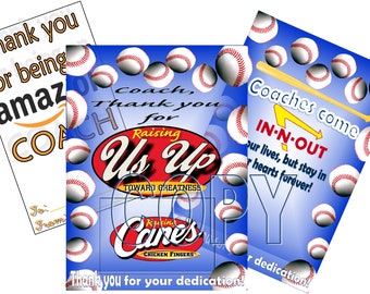 PRINTABLE Baseball Congratulations Card Printable Baseball Coach Thank ...