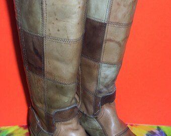 Patchwork Boots - Etsy