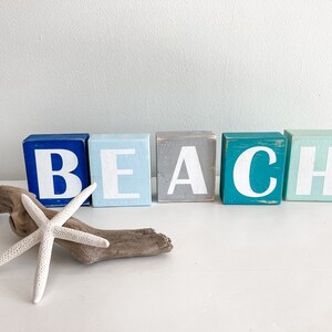 Beach Blocks Beach Sign Beach Letters Coastal Decor Beach Decor Coastal ...