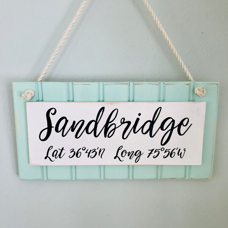 Personalized Location Sign Custom Coordinates Sign Beach Sign | Etsy