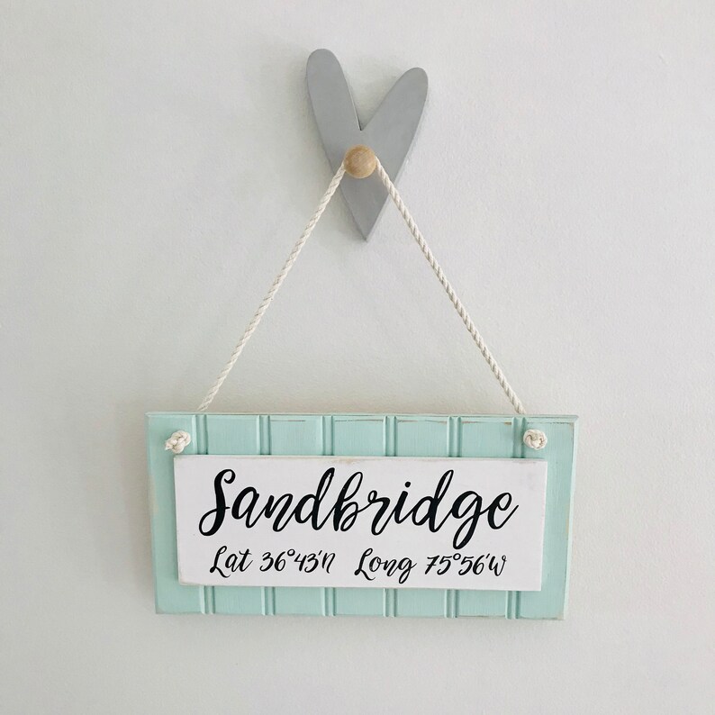 Personalized Location Sign Custom Coordinates Sign Beach Sign - Etsy