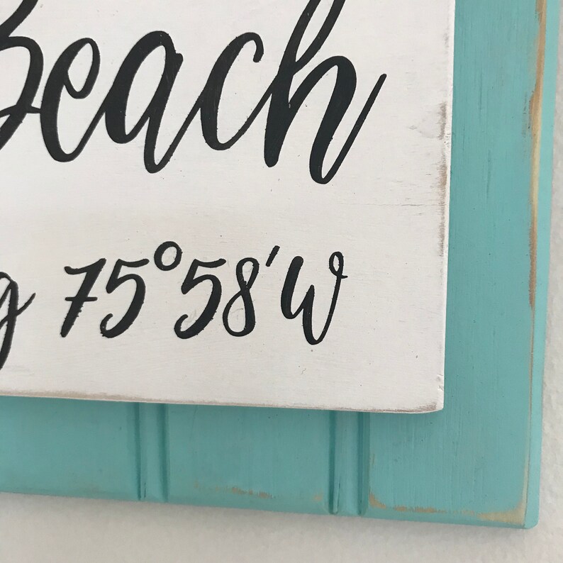 Personalized Location Sign Custom Coordinates Sign Beach Sign - Etsy