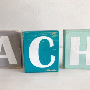 Beach Blocks Beach Sign Beach Letters Coastal Decor Beach Decor Coastal ...