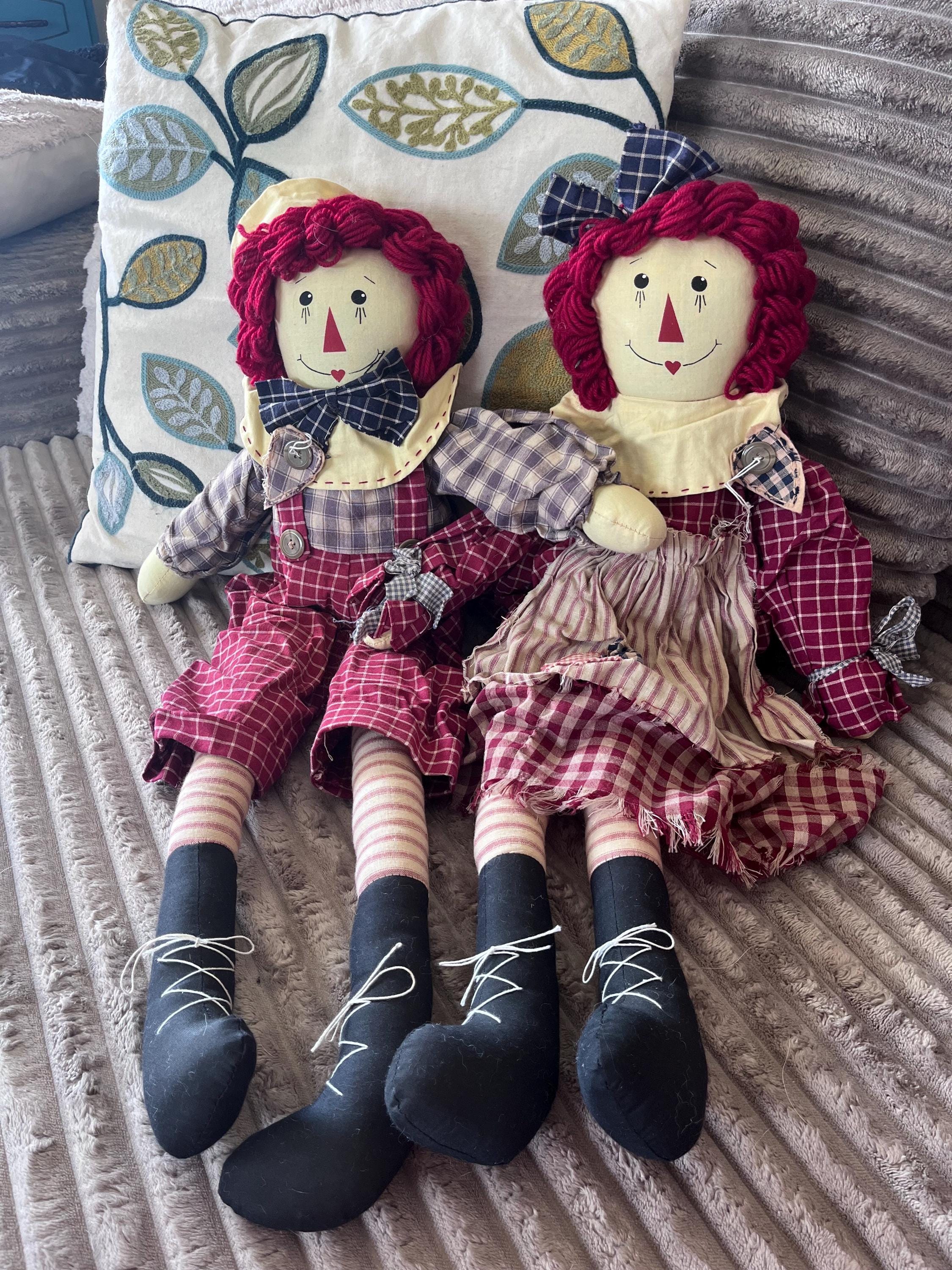 Large Raggedy Ann & Andy Ragdolls Doll Set - Etsy