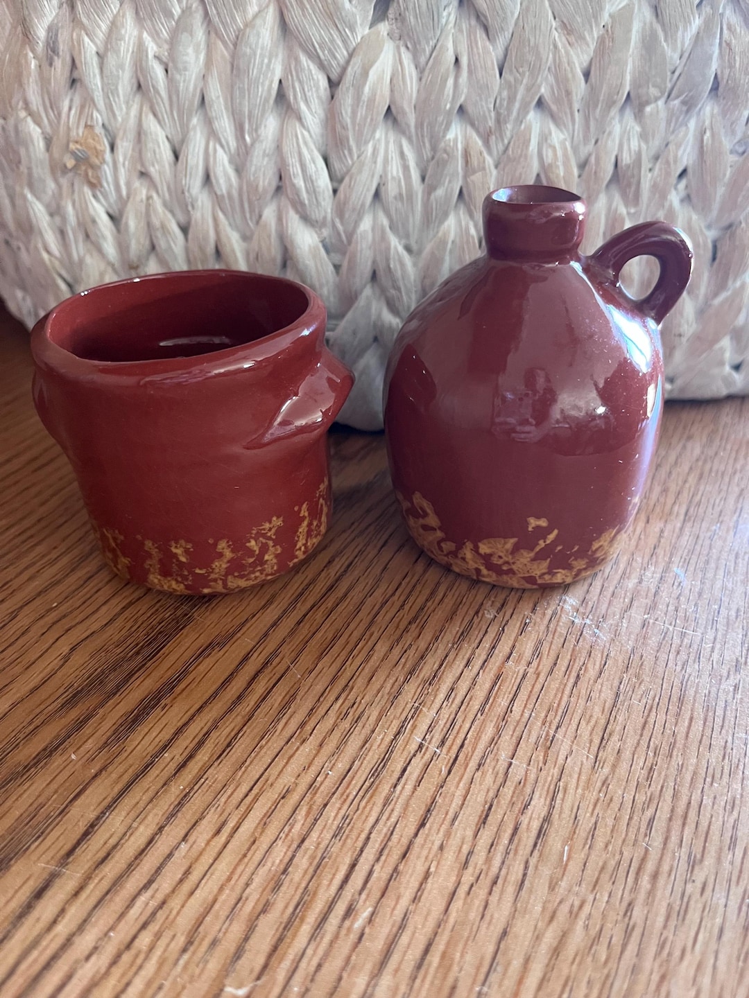 Vintage Tennessee Clayworks Miniature Redware Jug & Crock - Etsy