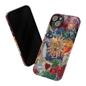 Vintage Mosaic Collage Phone Case Sun Celestial Mosaic Tiles Cases ...