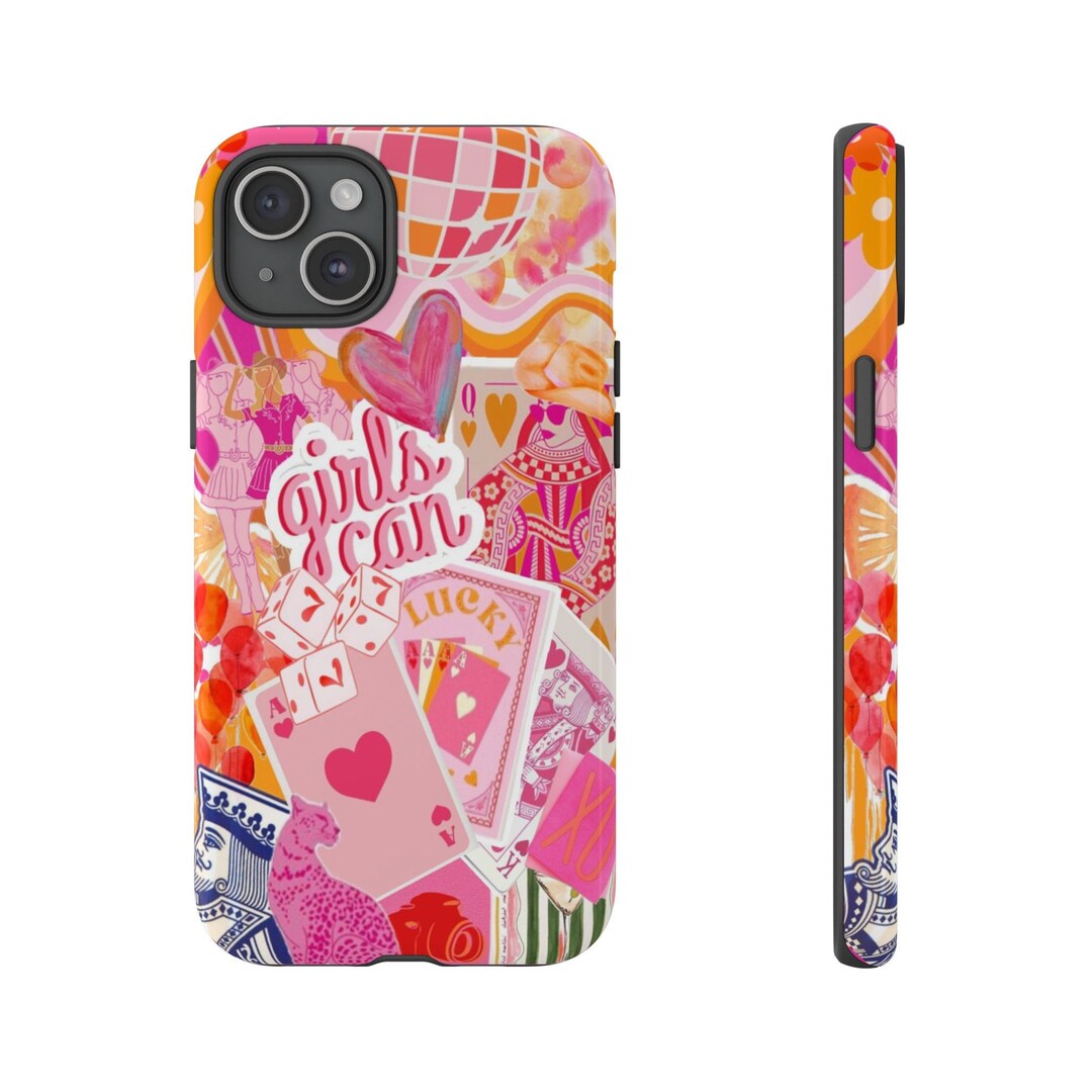 Retro Playing Cards Collage Phone Case Cowgirl Preppy Aesthetic Hot ...