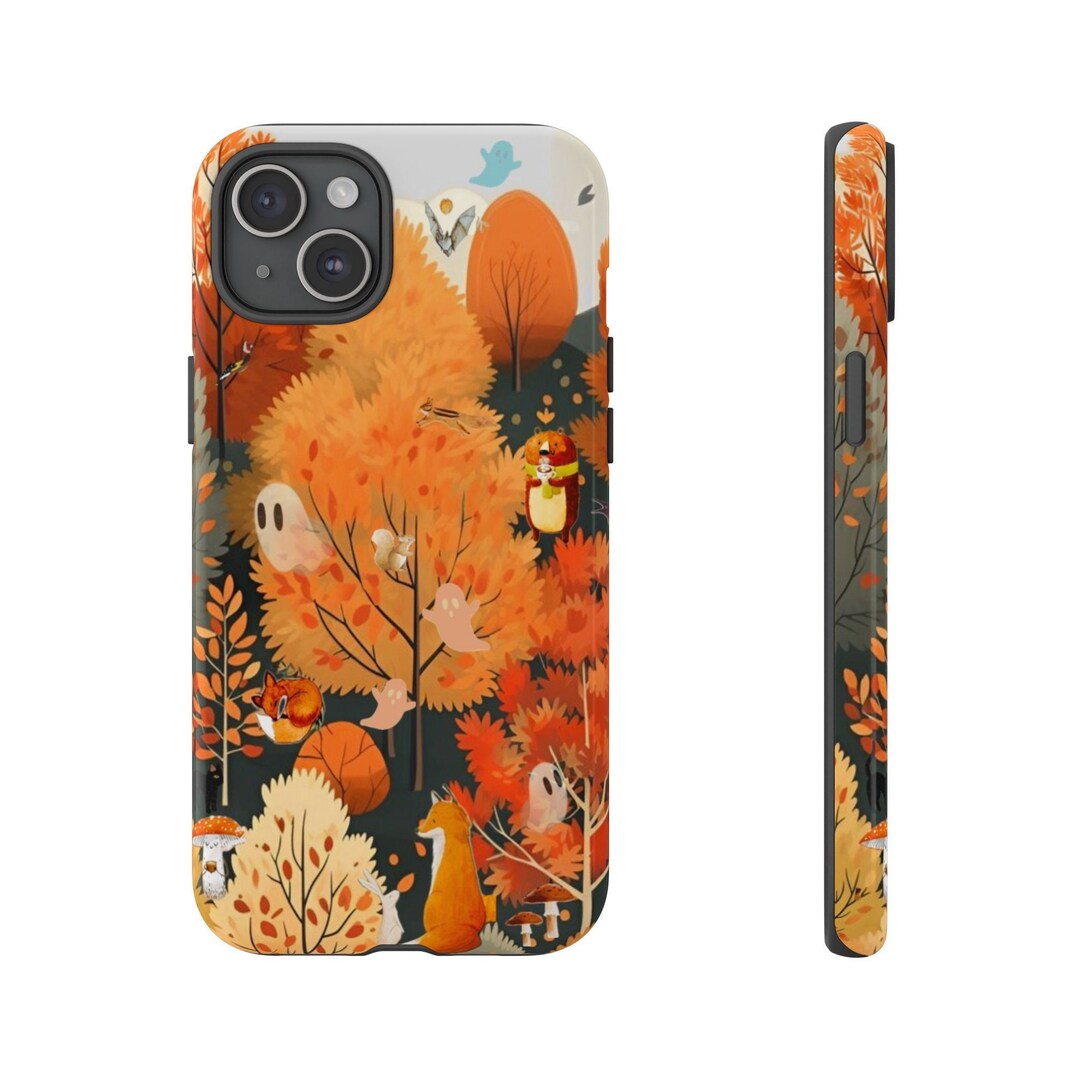 Spooky Fall Forest Aesthetic Phone Case Collage Fox Ghost Autumn Cases ...