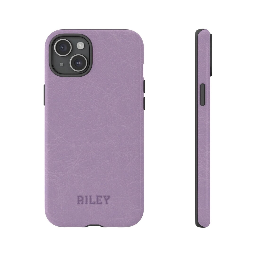 Personalized Leather Look Phone Case Purple Lilac Custom iPhone Cases ...