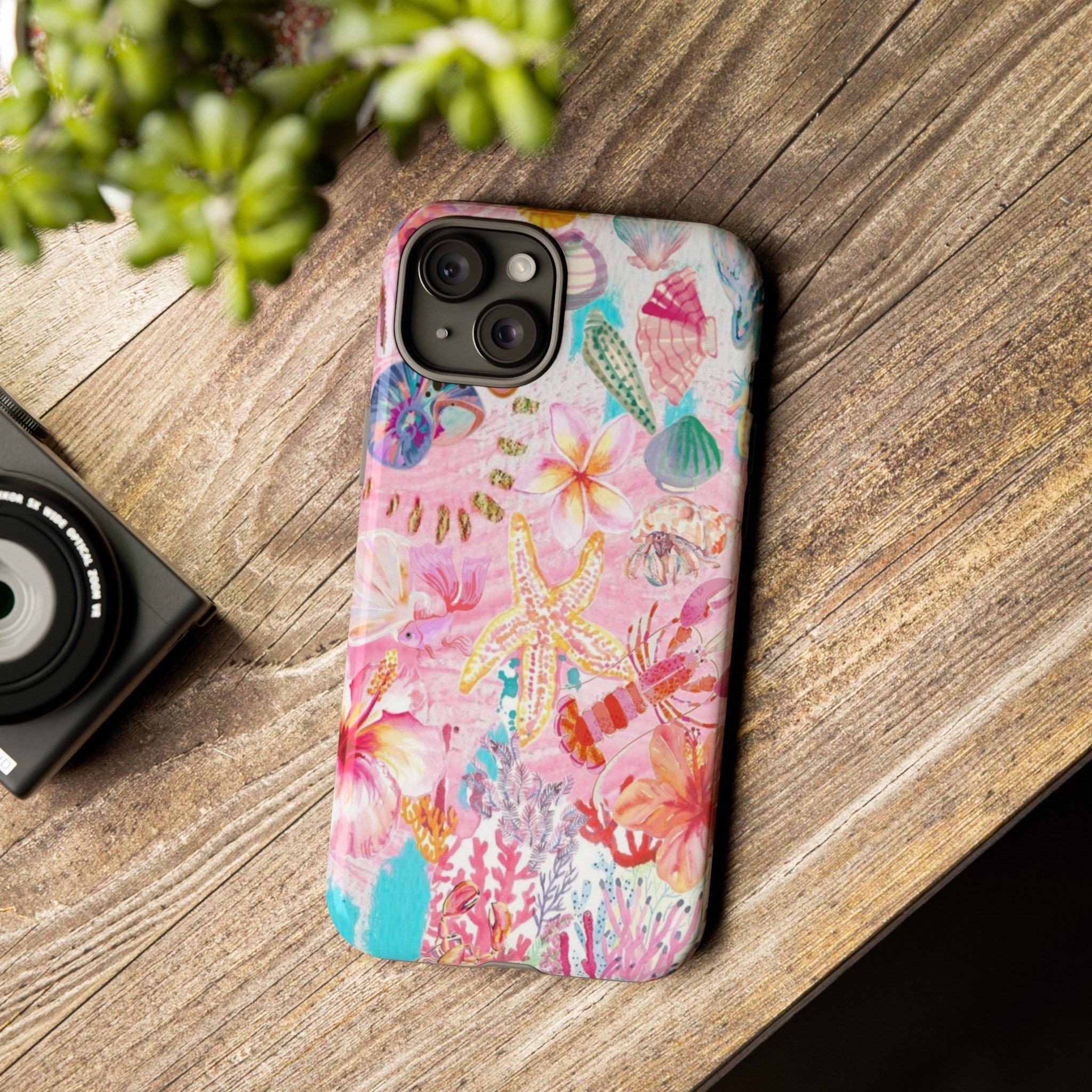 Coquette Coconut Girl Collage Phone Case Beachy Seashell Hibiscus ...