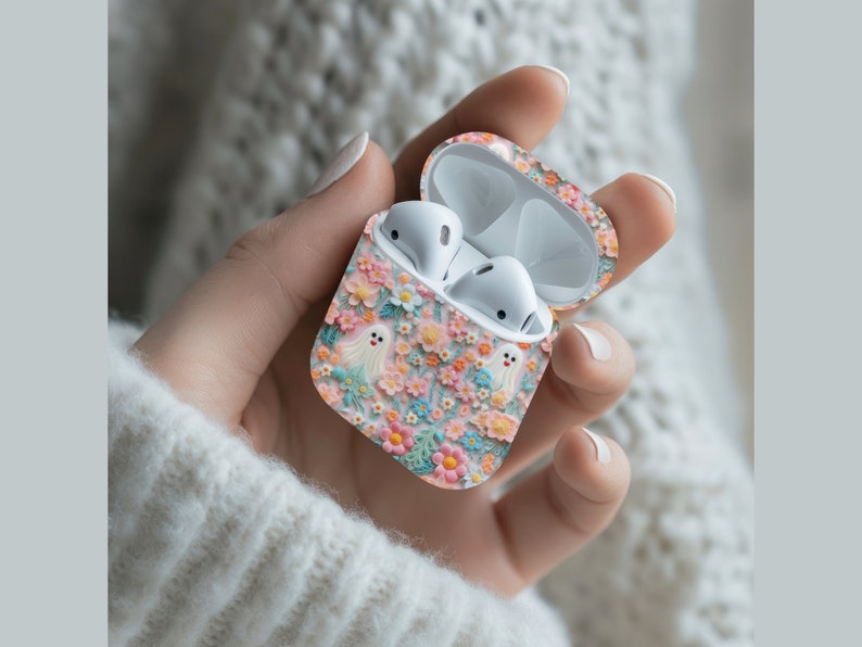 AirPod Case Halloween Pink Ghost Accessories 3D Clay Effect 2nd 3rd Gen ...