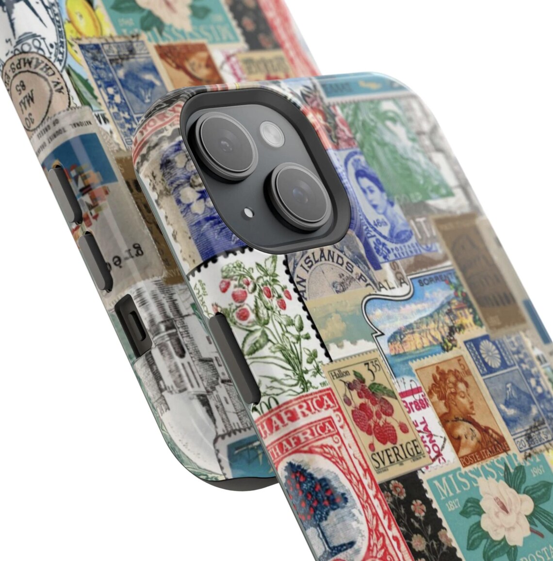 Postal Stamps Vintage Collage Phone Case Magsafe Cases Retro Mag Safe ...