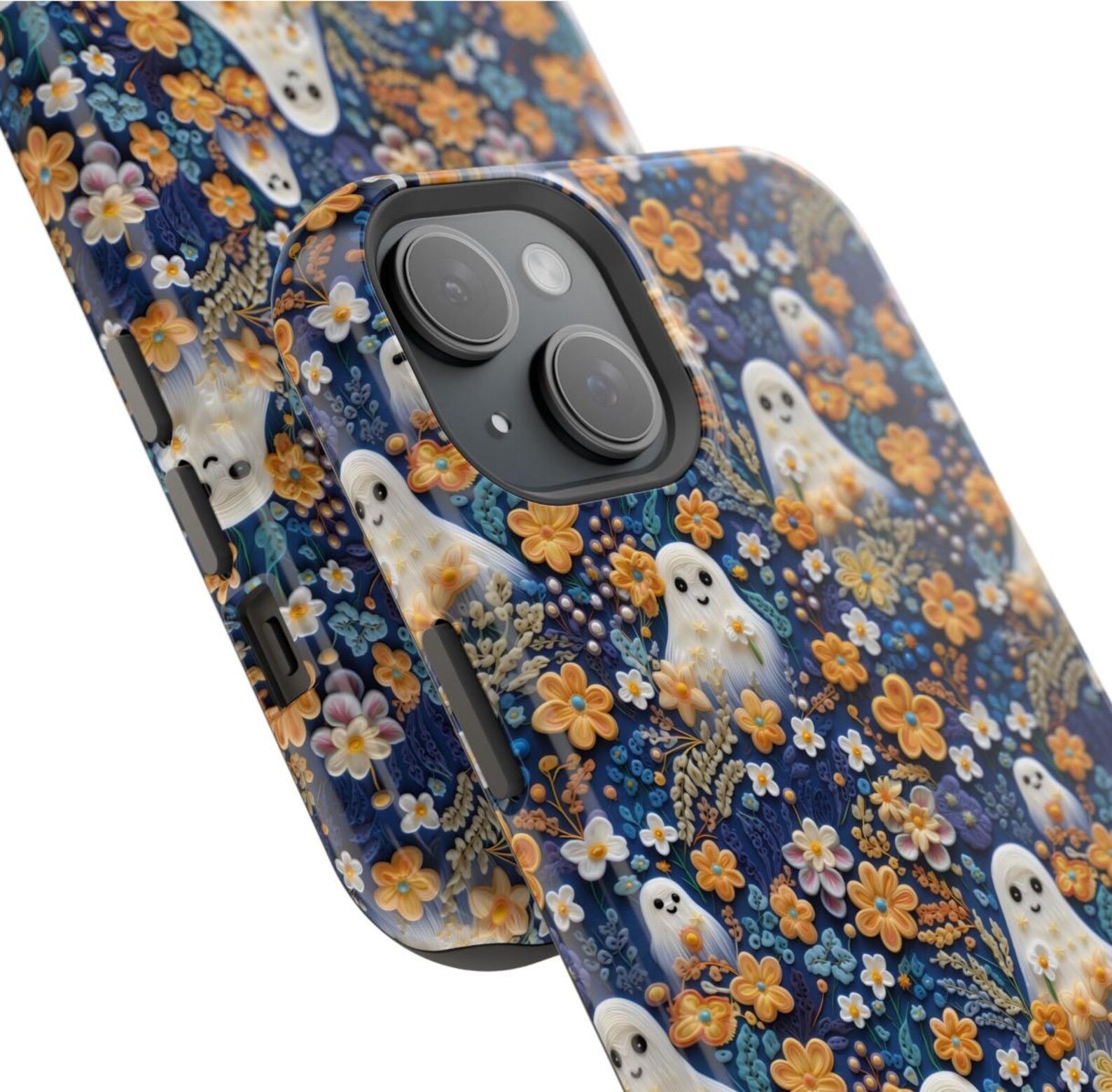 Clay Effect Cute Ghosts & Flowers Magsafe iPhone Case Halloween Cases ...