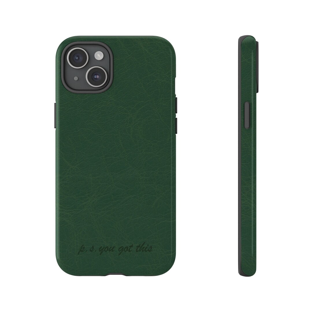 Personalized Leather Look Phone Case Moss Dark Green Custom iPhone ...