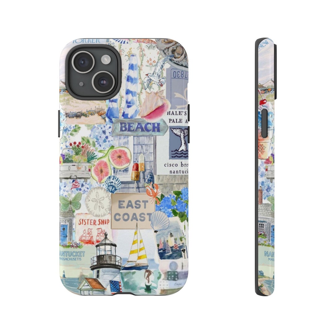 East Coast Collage Phone Case Cute Coastal Coquette Aesthetic Summer ...