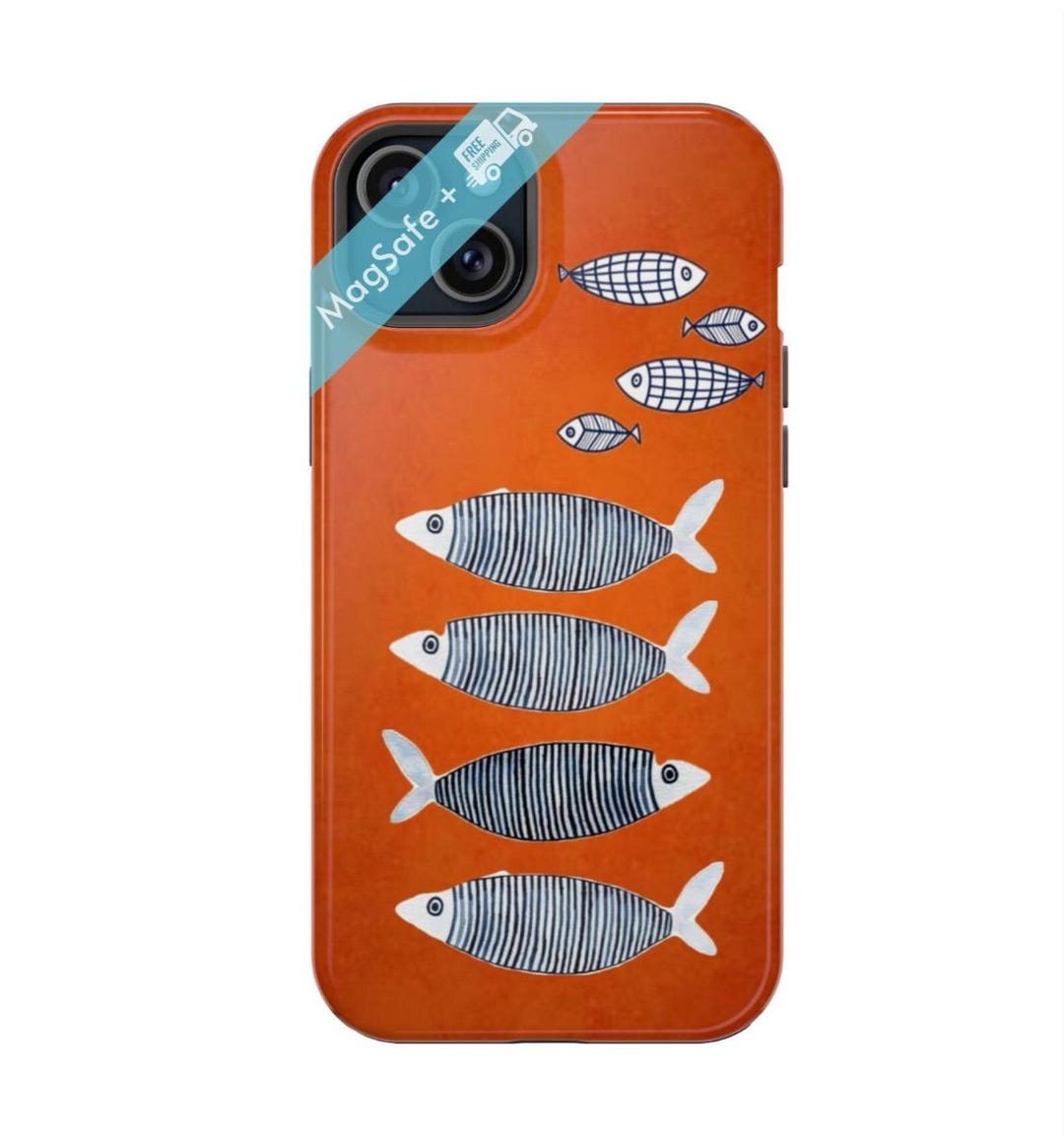 Da Fish Preppy Collage Magsafe Phone Case Cute Blue Orange Though Cases ...