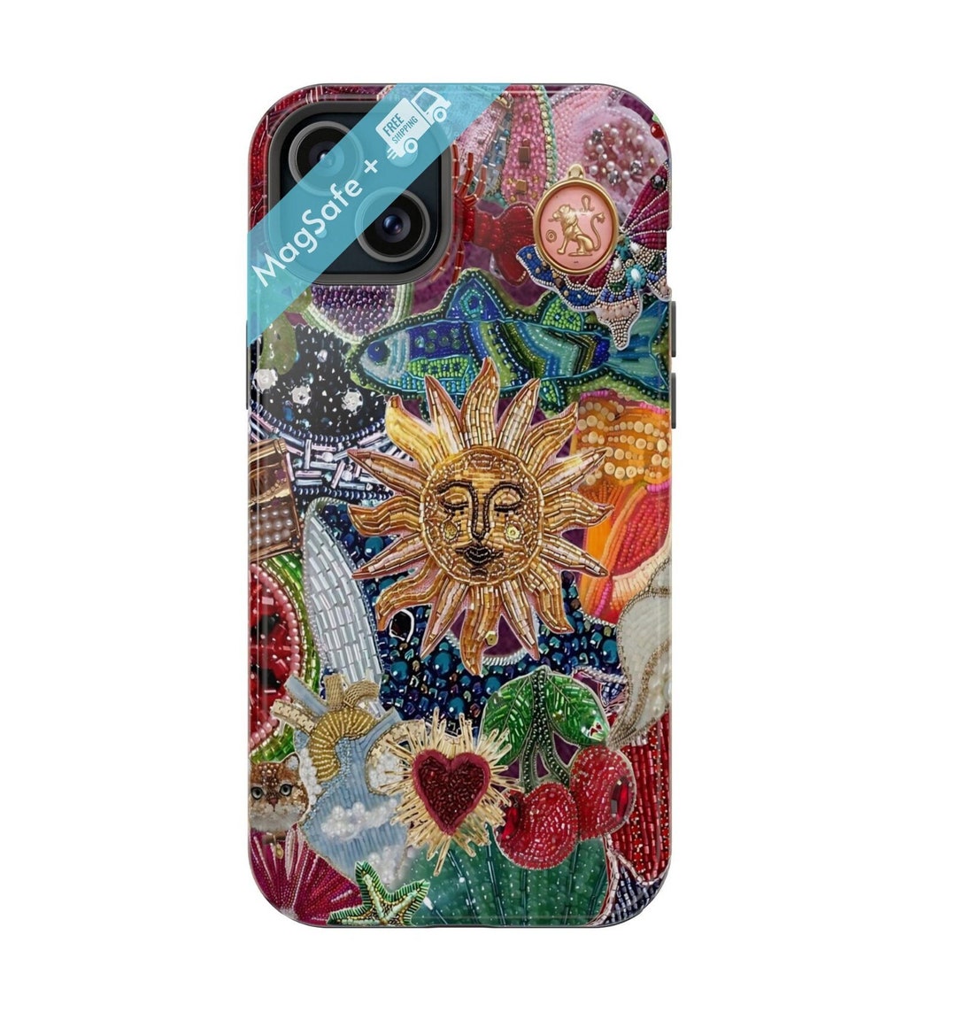 Gold Celestial Mosaic Collage Phone Case Mosaic Tiles Trendy Preppy ...