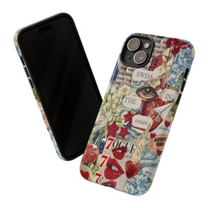 777 Y2K Collage Phone Case Retro Red Blue Scrapbook Case Grunge ...