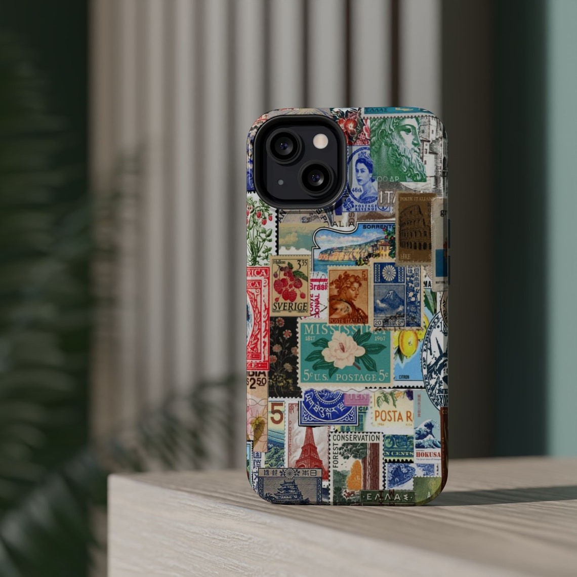 Postal Stamps Vintage Collage Phone Case Magsafe Cases Retro Mag Safe ...