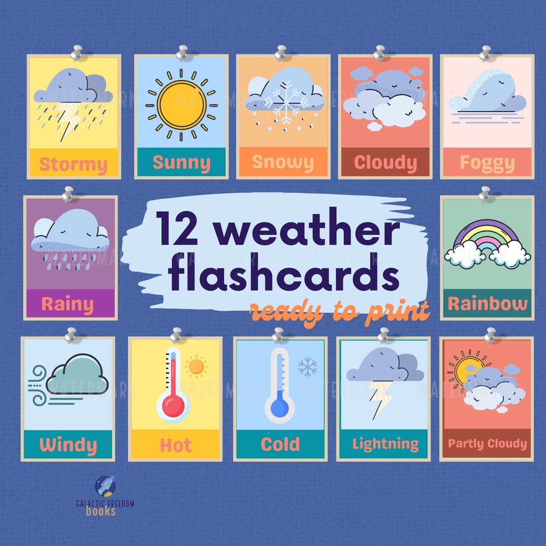 Weather Flashcards, Montessori Materials, Preschool Curriculum ...
