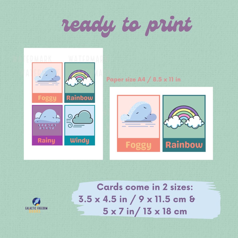 Weather Flashcards, Montessori Materials, Preschool Curriculum ...