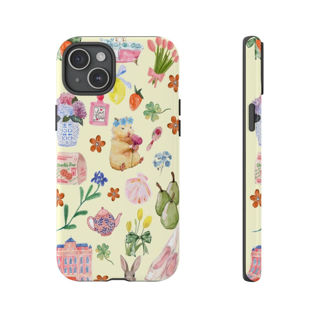 Cute Coquette Aesthetic Phone Case Collage Hamster Tulip Balletcore