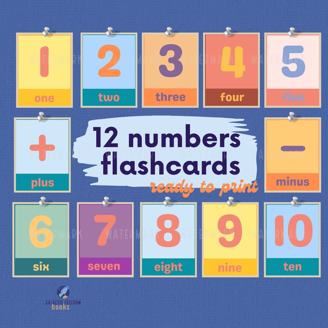 Numbers Flashcards, Preschool, Counting Flash Cards, Count and Clip ...