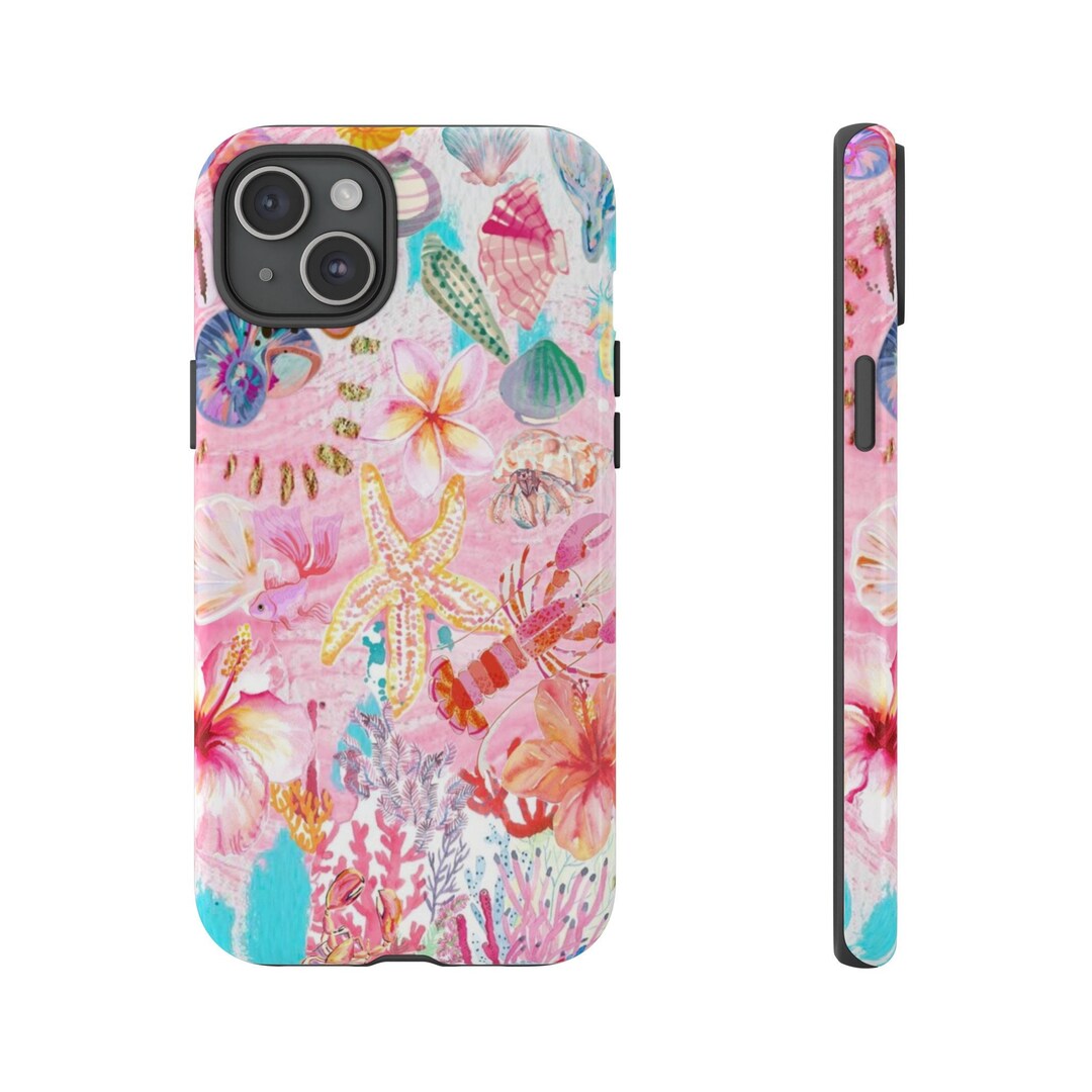 Coquette Coconut Girl Collage Phone Case Beachy Seashell Hibiscus ...