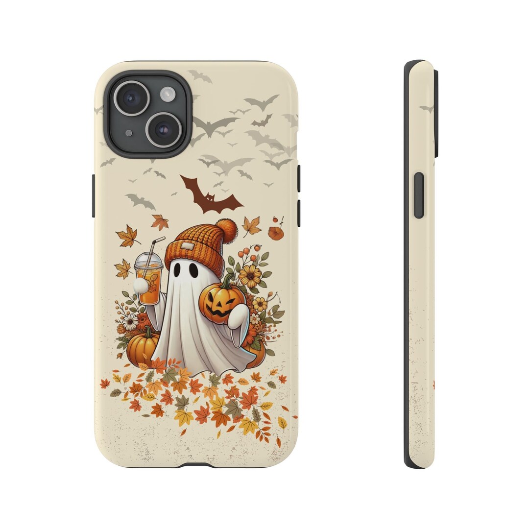 Cute Ghost Halloween Phone Case Aesthetic Spooky Season Pumpkin Spice ...