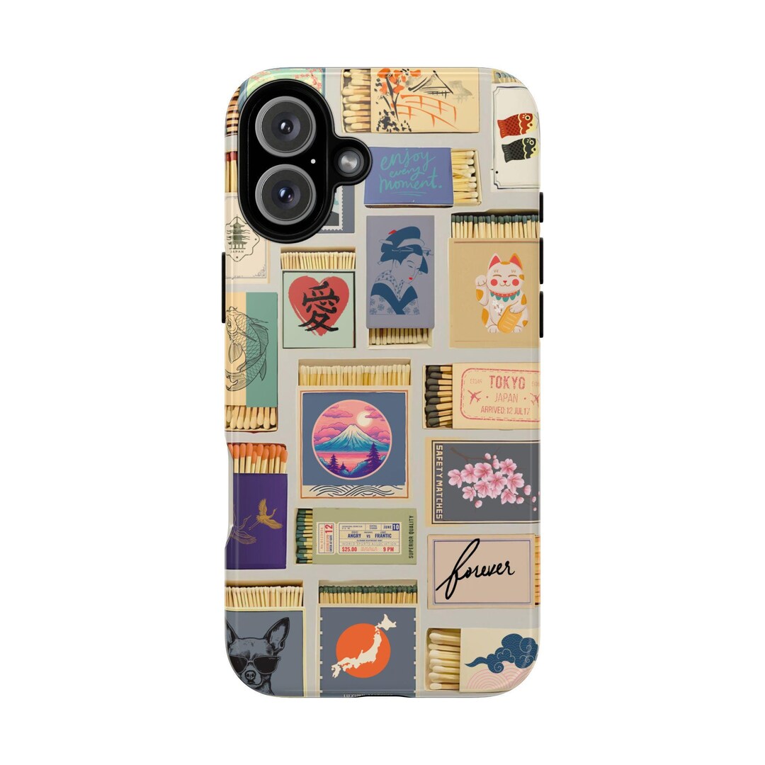 Matchbox Vintage Collage Phone Case Japanese Match Box Art Matchbook ...