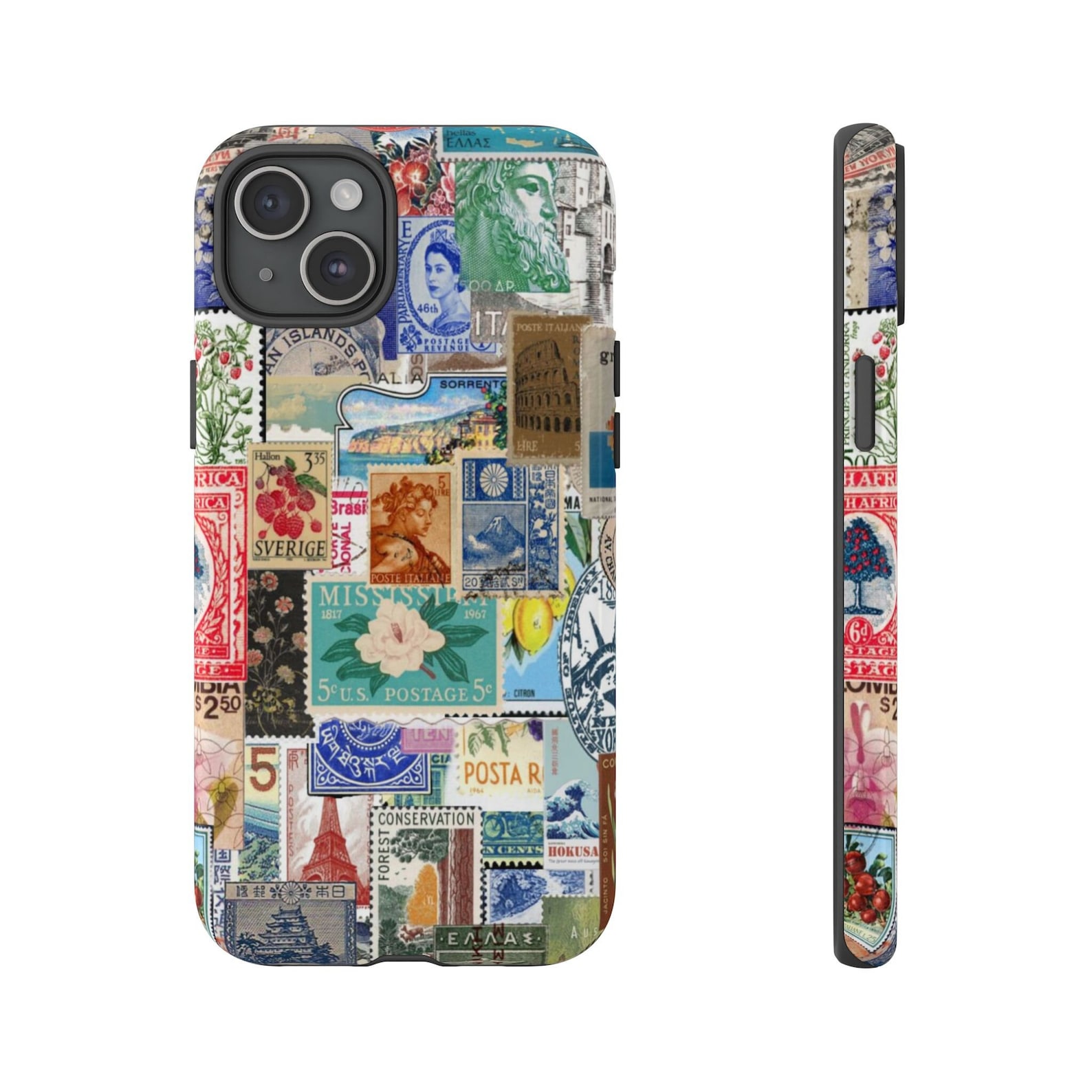 Vintage Stamps Collage Phone Case Retro Aesthetic Boho Post Cases ...