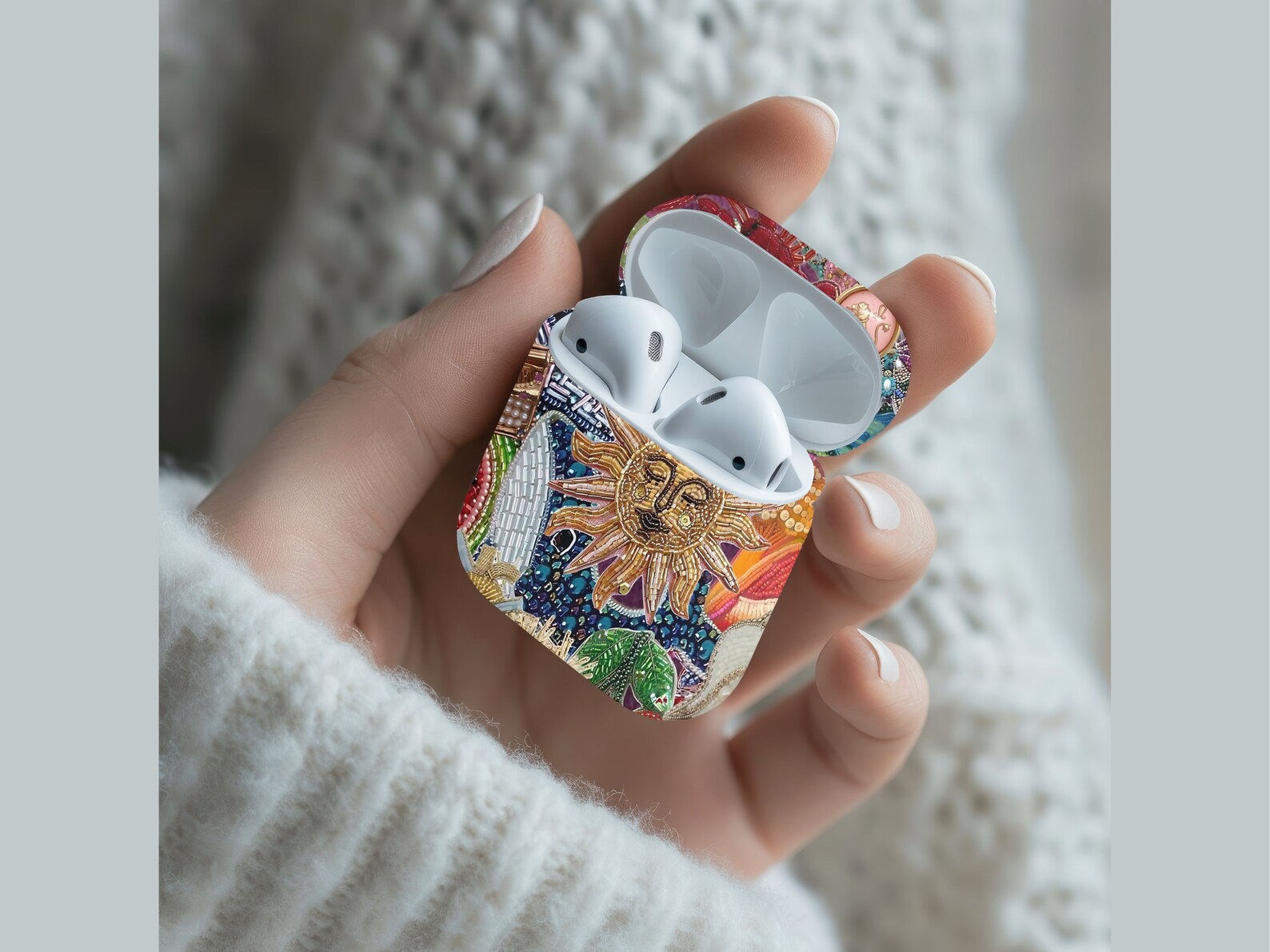 AirPod Case Vintage Mosaic Collage Accessories Girly Cute Gold Sun 2nd ...