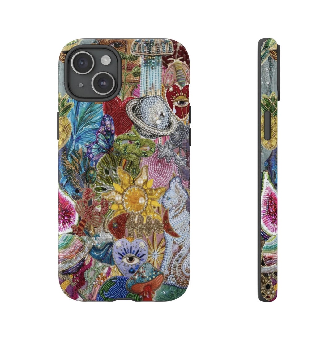 Mosaic Phone Case Collage Sun & Cat iPhone Case Glass Charm Tile Art ...