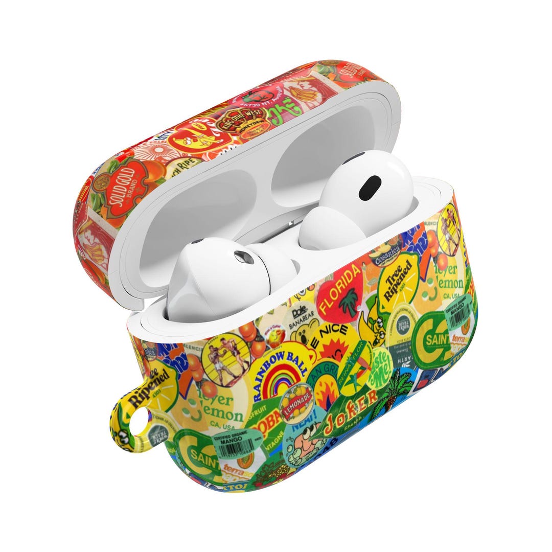 Fruit Stickers Collage AirPod Case Vintage Accessories Girly Cute 2nd ...