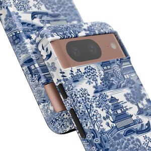 Blue China Phone Case Chinoiserie Toile Aesthetic Chinese Pattern ...