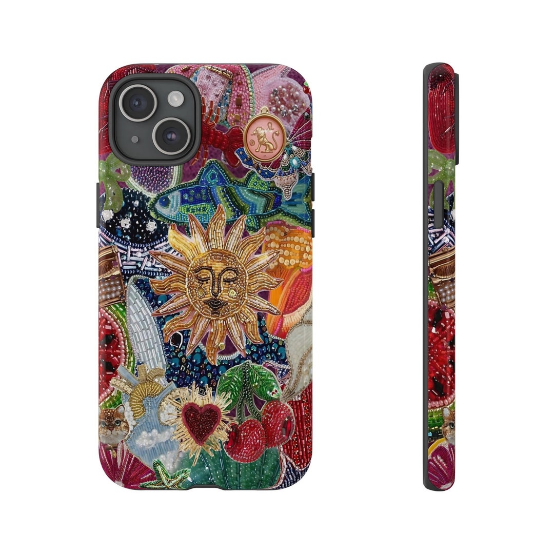 Vintage Mosaic Collage Phone Case Sun Celestial Mosaic Tiles Cases ...
