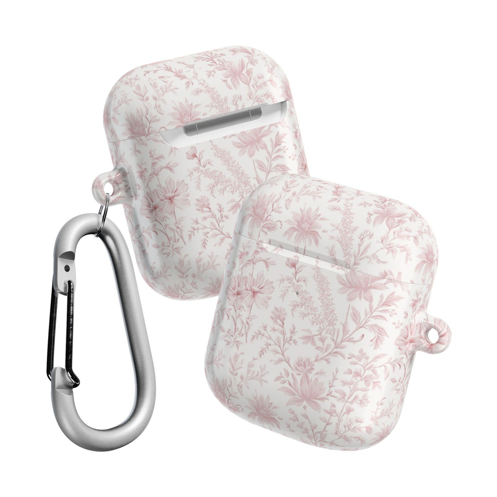 Pink Toile AirPod Case, Cute Botanical Airpods, Chinoiserie Floral Air ...