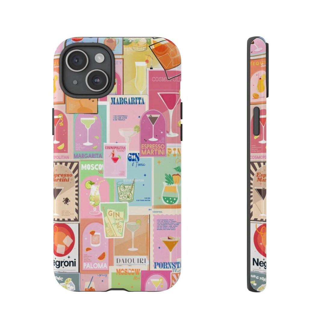 Martini Cocktail Poster Collage Phone Case Retro Aesthetics Espresso ...