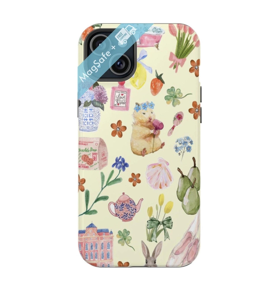 Cute Coquette Phone Case Collage Magsafe Hamster Tulip Balletcore Cases ...