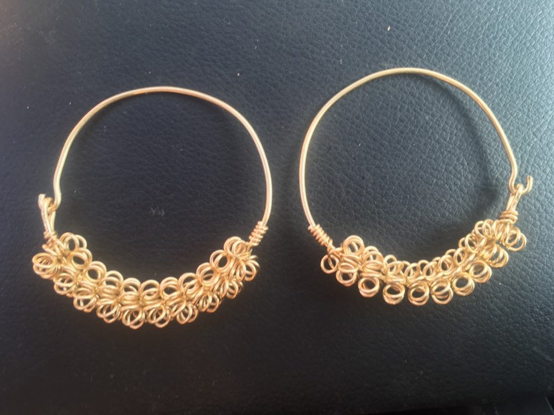 Brass Slavic Temple Rings. Kievan Rus Coil Temple Rings. Spiral Wire ...