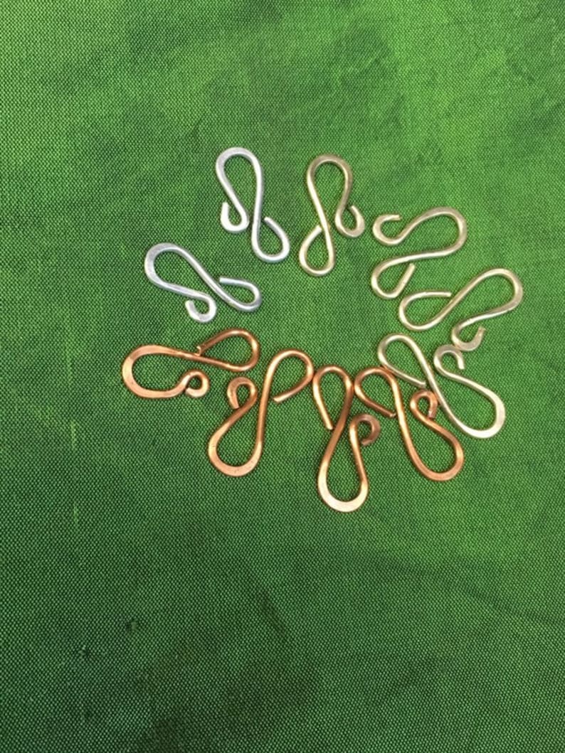 PAIR of Handcrafted Jewelry S-hooks. PAIR of Brass Copper or | Etsy