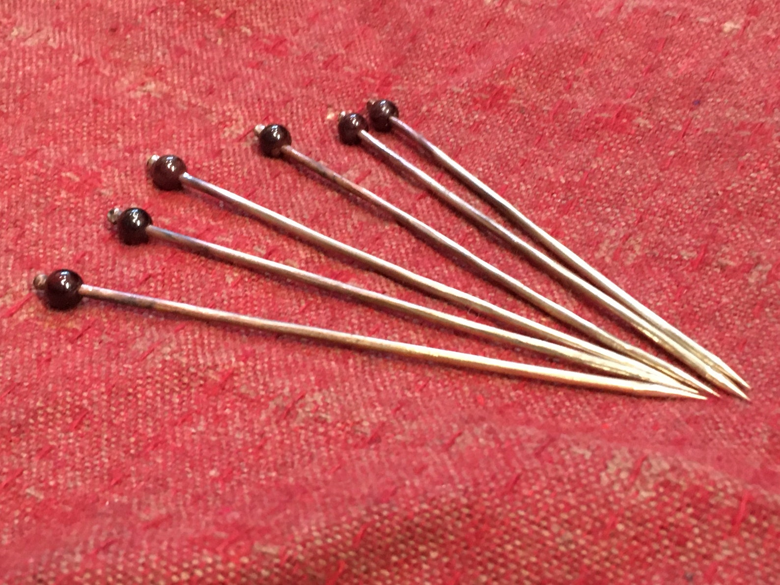 Brass Hairpin With Natural Garnet. Hat Pin. Historically Inspired ...